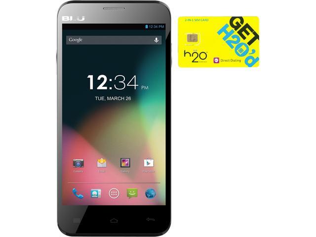 Blu Dash 5.0 D410a Black Dual-SIM Android Cell Phone + H2O SIM Card ...
