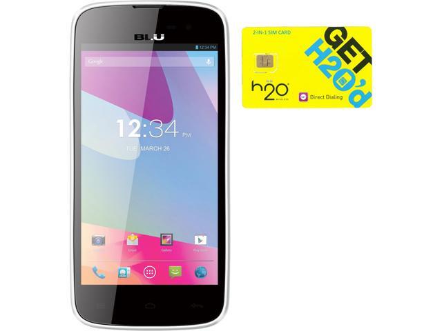 Blu Neo 4.5 S330L White/Black Dual-SIM Android Cell Phone + H2O SIM ...