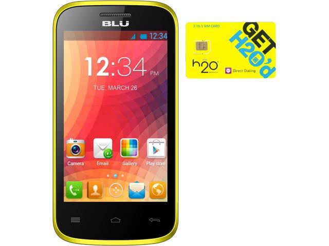 Blu Dash JR 4.0 K D142k Yellow Dual-SIM Android Cell Phone + H2O $30 ...