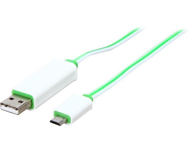 BYTECC U2MICRO-F3WG White w/Green light Visible Flowing LED Green Light ...