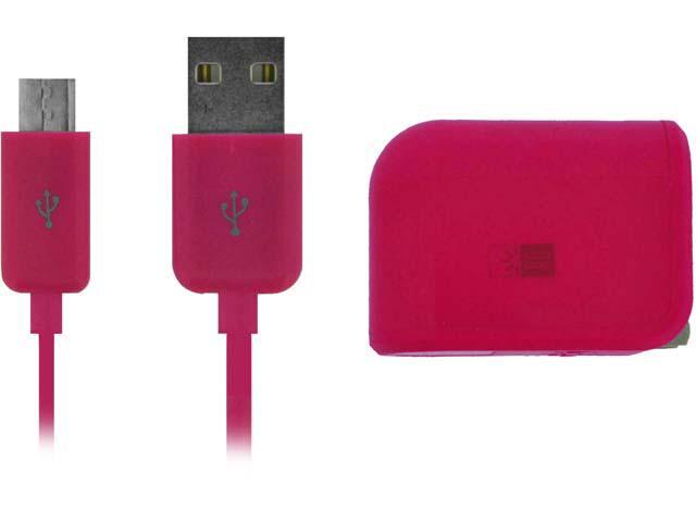 case LOGIC 2ACLDUSBTMC-PNK Pink 2.1 Amp Dual USB Home Micro Charger ...