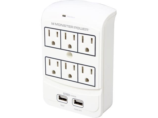 Monster 121886-00 White 3 outlet wall tap with USB charging - Newegg.com