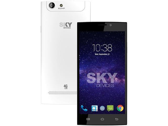 Sky Devices Elite 5.0LW 4G LTE Android Unlocked Cell Phone 5" White 1GB ...