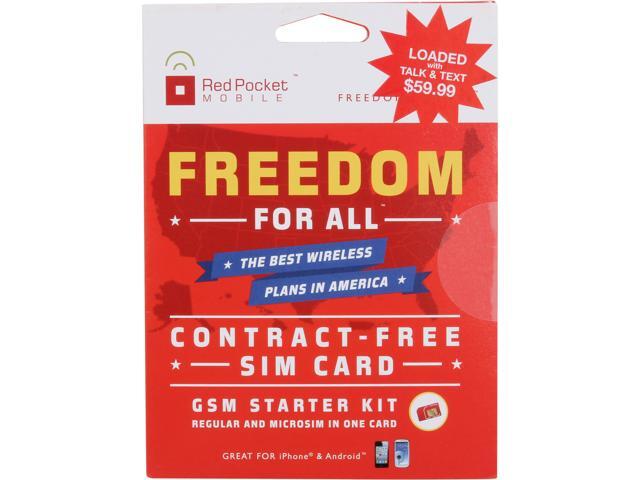 Red Pocket Standard & Micro All-In-One SIM Card Preloaded with $59.99 ...