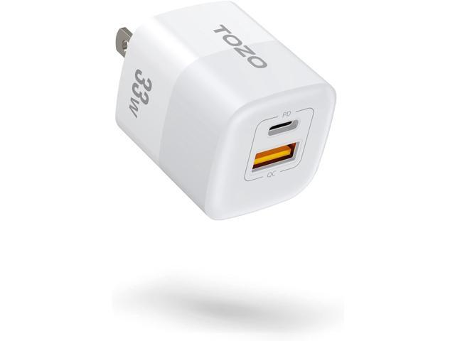 Tozo C3 33W GaN USB-C Dual Port PD and QC Compact Wall Charger - Black ...