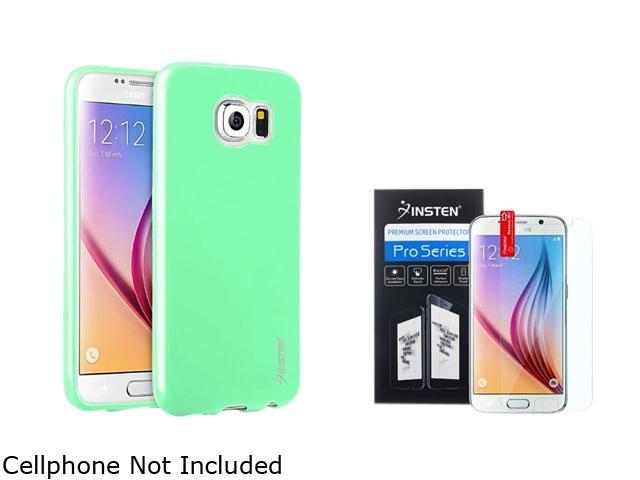 Insten Mint Green Jelly TPU Rubber Gel Case + Clear Screen Protector ...
