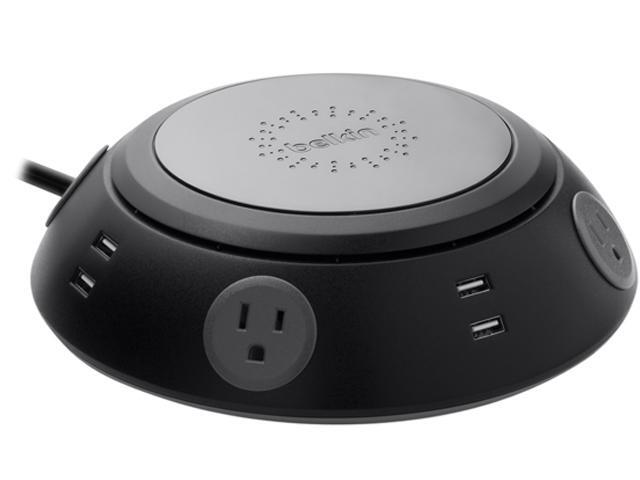BELKIN B2E025-06-BLK 6 feet 4 Outlets 1080J Conference Room Power Hub ...