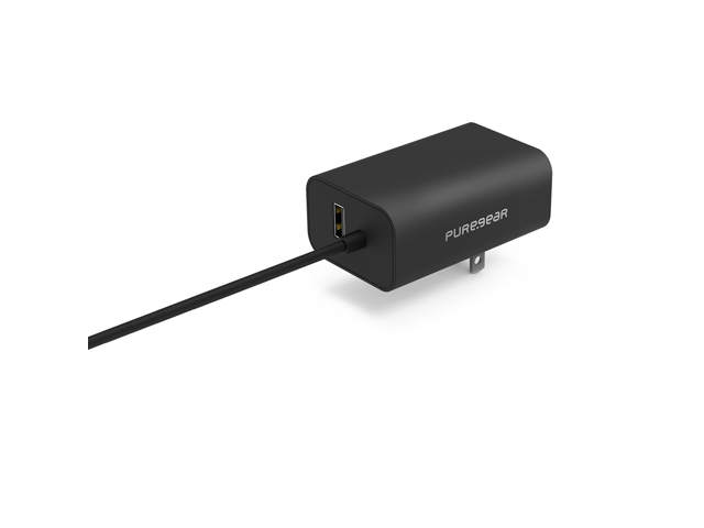 PureGear LightSpeed - 30W Single USB-A + Corded USB-C PD Wall Charger ...