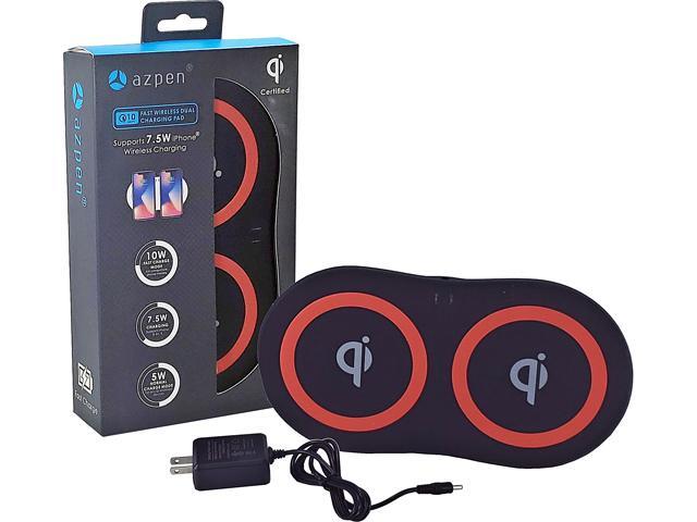 Azpen C200 DualPower - 10W Fast Qi Wireless Dual Charging Pad - Newegg.com