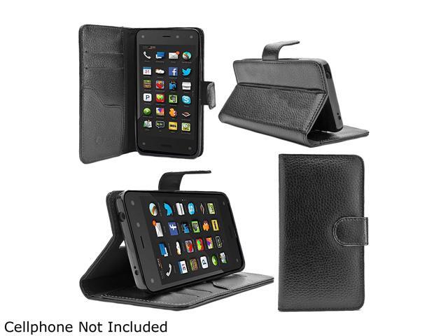 i-Blason Black Amazon Fire Phone Case - Slim Leather Wallet Book Cover ...