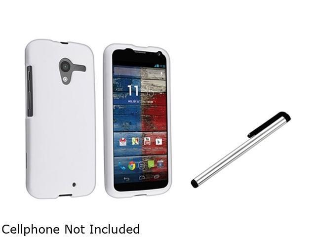 Insten White Snap-in Rubber Coated Case with Silver Stylus Pen ...