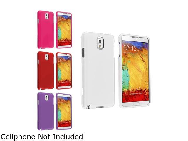 Insten 4 packs of Hard Rubber Coated Cases - White / Hot Pink /Red ...