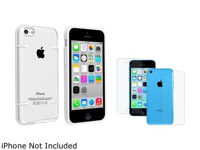 Insten Clear with White Trim Hard Slim Case with 2 LCD Kit (Front ...