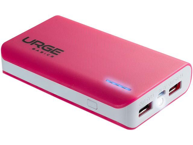 URGE Basics Pink 6000 mAh Powerbank with Dual USB + LED Flashlight UG ...