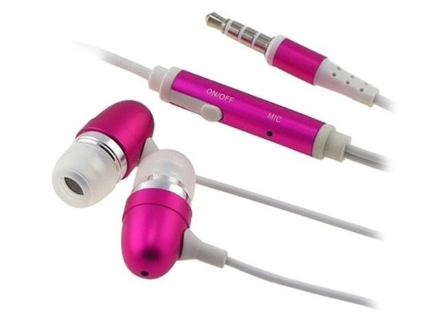 Insten Hot Pink 3.5mm In-Ear Stereo Headset w/ On-off & Mic 1068243 ...