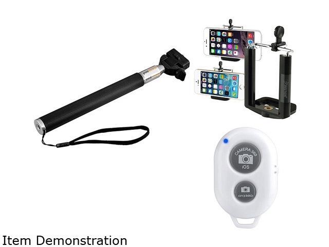 Insten Black Monopod Extendable Selfie Stick with White Bluetooth ...