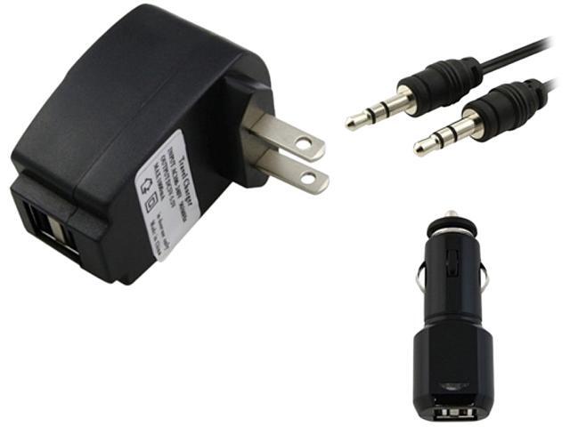 Insten 905191 Black 2-Port USB Car Charger & 2 Port USB Travel Charger ...
