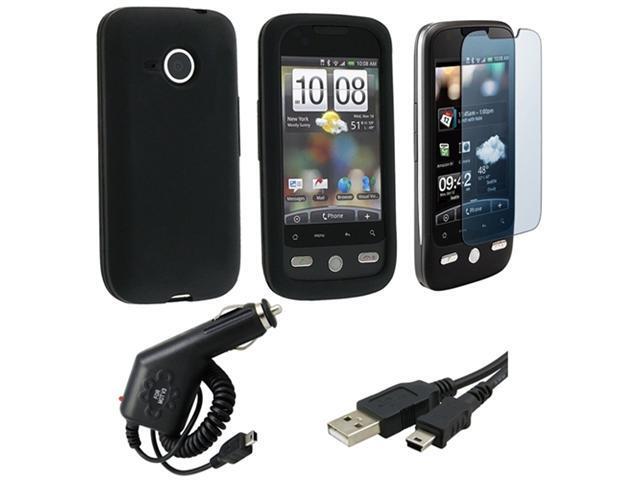 Insten FOR VERIZON HTC DROID ERIS USB CABLE+CAR CHARGER+LCD GUARD+BLACK ...
