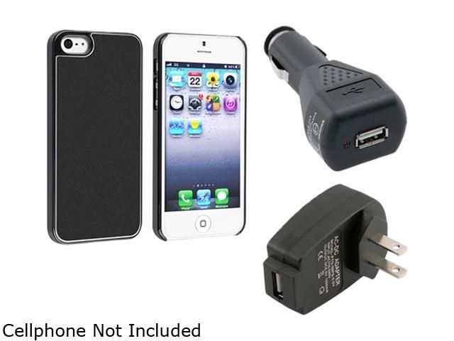 Insten 940652 Black Snap-on Case & Car Charger & Travel Charger For ...