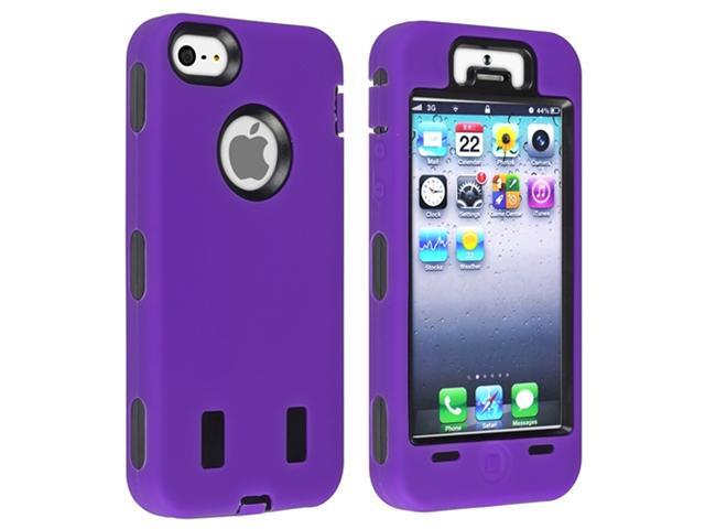 Insten Black Hard/ Purple Silicone Hybrid Case Cover + Colorful Diamond ...