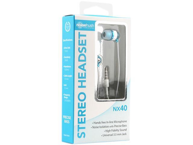 NoiseHush Blue 3.5mm Stereo Headset with Mic NX40-11671 - Newegg.com