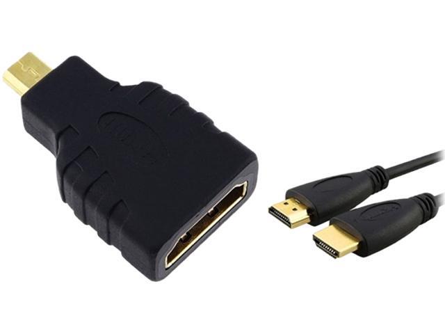 Insten 908713 6ft HDMI Cable + Micro HDMI Adapter For HTC EVO 4G ...