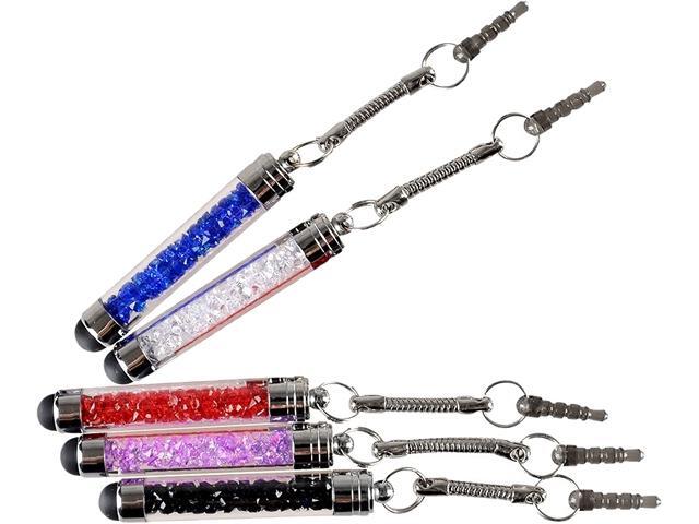 Insten 5-Pack Crystal Mini Stylus Pen with 3.5-mm Plug Cap For Apple ...
