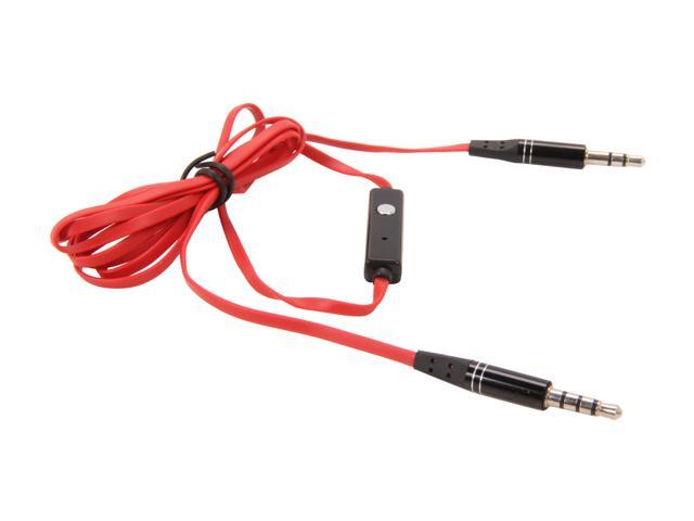 Evogue HF-AUX-MiC Red Stereo Handsfree 3.5mm AUX-Cable with Microphone ...