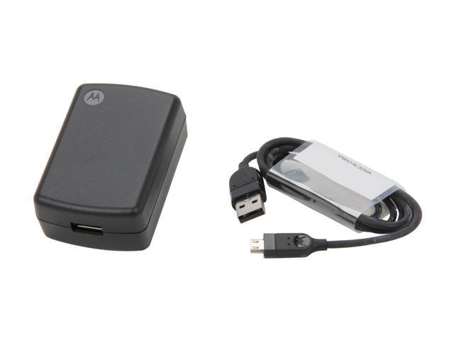 MOTOROLA SPN5638A Black Micro USB Travel Charger w/ 3.3ft Detachable ...