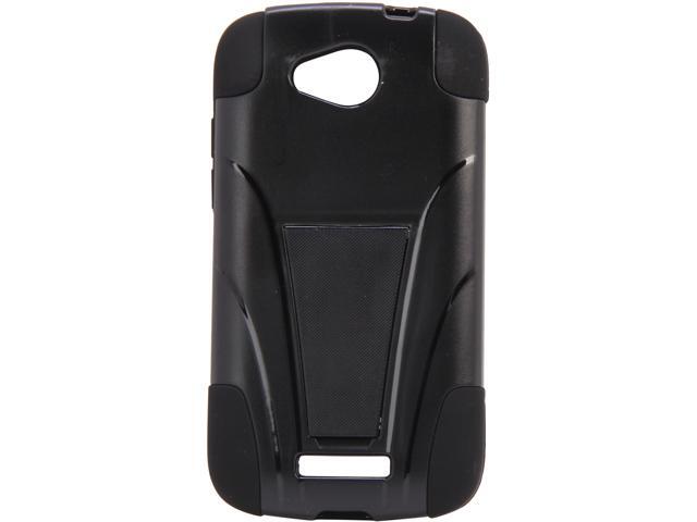 AMZER Black / Black Double Layer Hybrid Case with Kickstand For HTC One ...