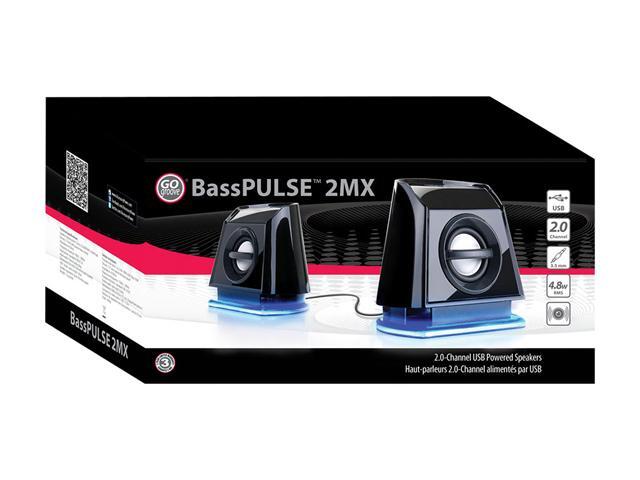 GOgroove BassPULSE 2MX USB Powered 2.0 Computer Speakers with Blue LED ...