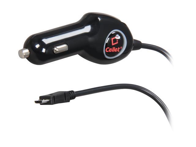 Cellet Car Charger w/Integrated Micro-USB Port for Cell Phones (PMICROU ...