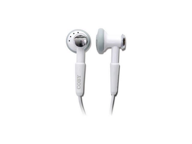 Coby White 2-in-1 Digital Stereo Earphones with Hands-free Kit CVM809 ...