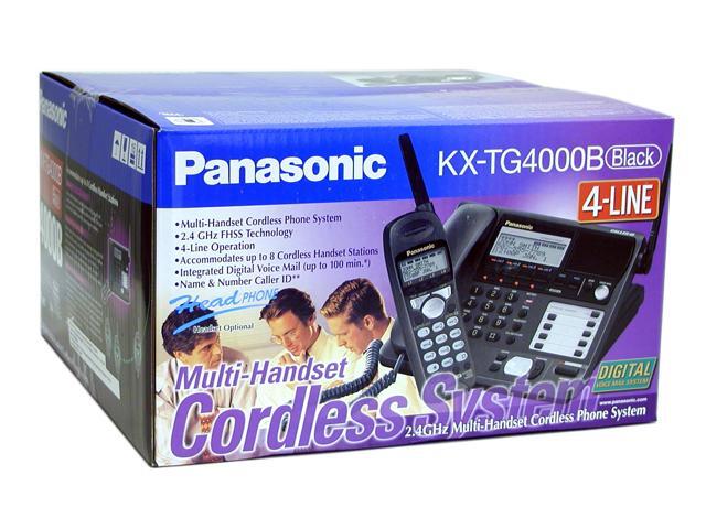 Panasonic KX-TG4000B 2.4 GHz FHSS 1X Handsets Cordless Phone - Newegg.com