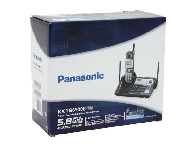 Panasonic KX-TG6500B 5.8 GHz Digital FHSS 1X Handsets Cordless Phone ...