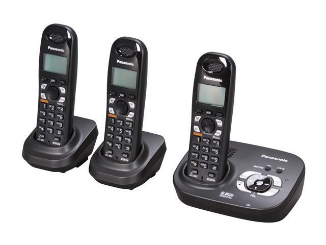 Refurbished: Panasonic KX-TG4323B 5.8 GHz Digital FHSS 3X Handsets ...