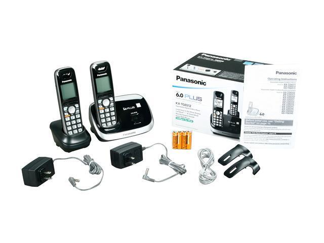 Panasonic KX-TG6512B 1.9 GHz Digital DECT 6.0 2X Handsets Cordless Phone - Newegg.com
