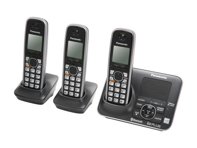 Panasonic KX-TG7623B Link-To-Cell 1.9 GHz Digital DECT 6.0 3X Handsets ...