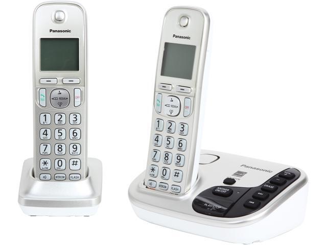 Panasonic 1.9 GHz DECT 6.0 KX-TGD222N Handsets Expandable Digital Cordless Answering System with ...