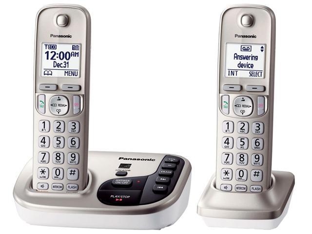 Refurbished: Panasonic KX-TGD222N 1.9 GHz DECT 6.0 2X Handsets Cordless Phones - Newegg.com