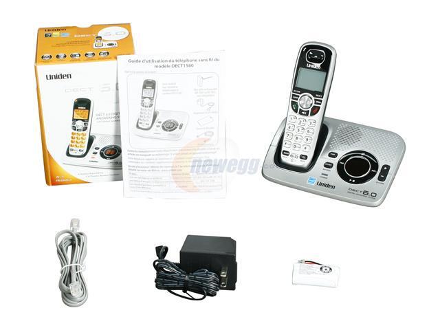 Uniden DECT1580 1.9 GHz Digital DECT 6.0 1X Handsets Cordless Phone ...