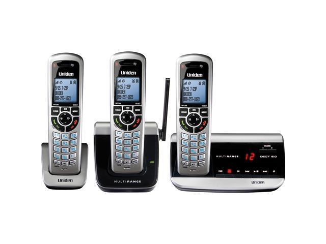 Uniden DECT3380-3R 1.9 GHz Digital DECT 6.0 3X Handsets Cordless Phone ...