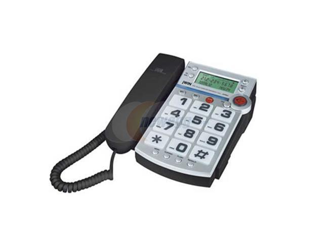 jWIN JTP551-BLK Corded Big Button Telephone with Wireless Emergency ...