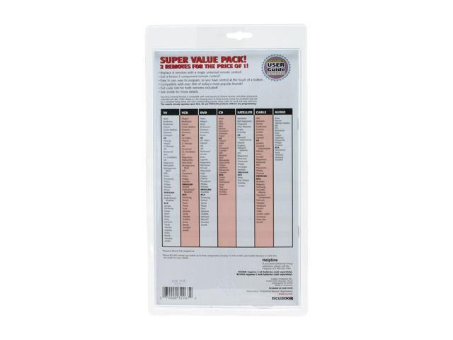 RCA RCU800B Infrared Universal Remote Control Pack w/ RCU403 Bonus ...