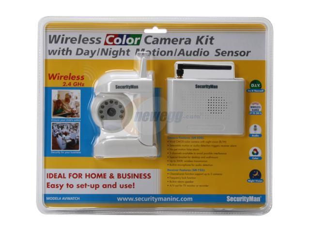 SecurityMan AVWatch Day/Night Motion/Audio Sensor Wireless Camera Kit ...