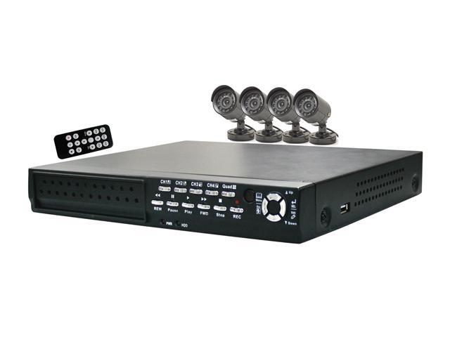 Q-See 4 Camera+4 Channel 250GB DVR with USB 2.0 Port (QSD004C4 ...