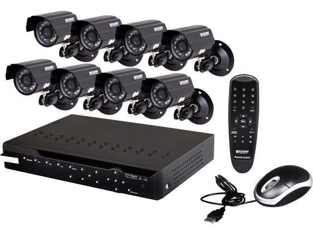 KGuard CA108-H03-500G 8 Ch DVR + 8 CCD, 420 TVL, Bullet Cameras + 500GB ...