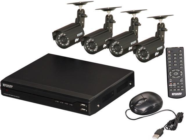 KGuard OT801-4CW134M Surveillance Kit (8CH H.264 DVR with 4 CMOS 420 ...