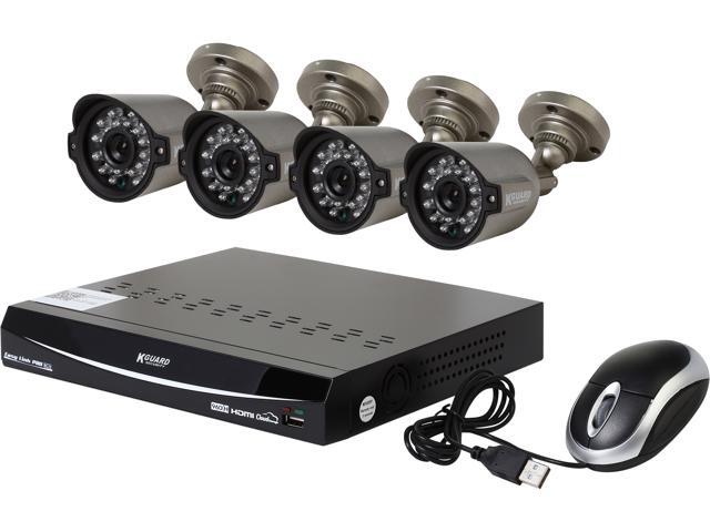 KGuard EL822-CKT005-500GB 8 Channel H.264 Level 960H DVR w/QR Code Easy ...