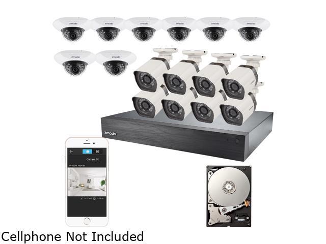 ZMODO ZM-SS76D7B6-SG-2TB 16 Channel 720p sPOE NVR Security System with ...